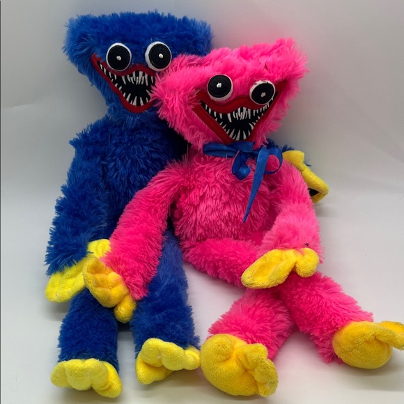 Toys | Huggy Wuggy Colorful Plush Monster Toy Set Blue And Pink | Poshmark